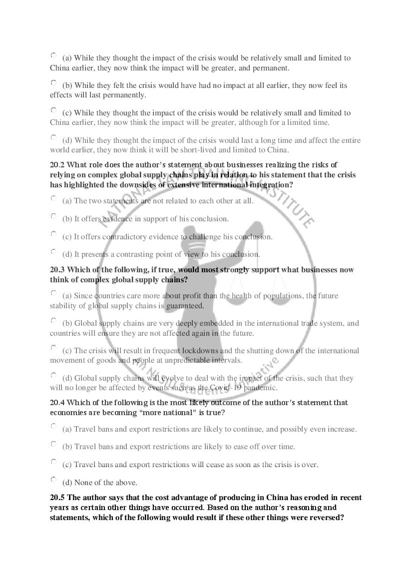 CLAT Sample Paper 2023 (PDF released by Consortium) - Download Here