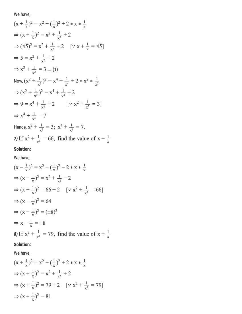 RD Sharma Solutions For Class 9 Algebraic Identities Exercise 4 1 PDF RD Sharma Solutions For Class 9 Algebraic Identities Exercise 4 1 PDF