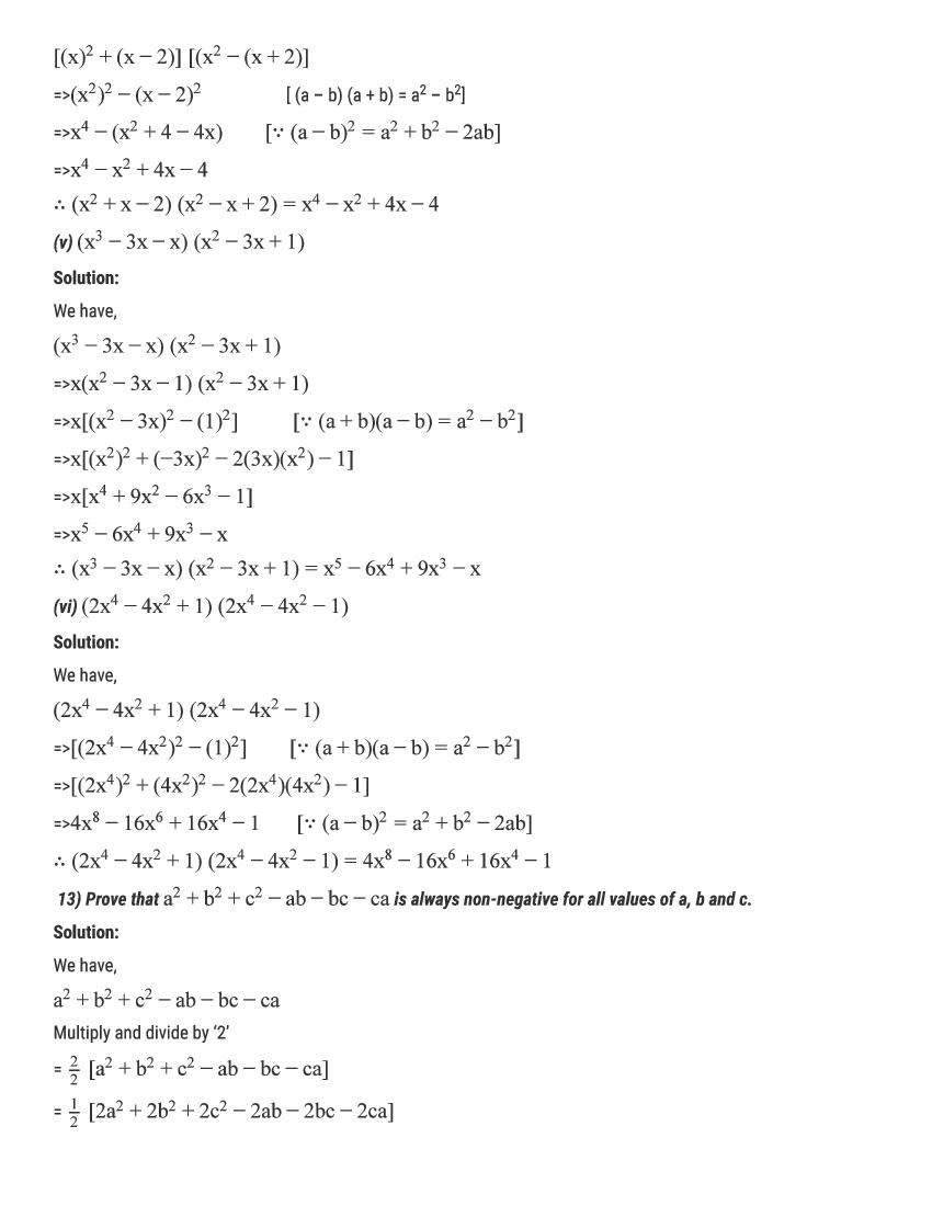 RD Sharma Solutions For Class 9 Algebraic Identities Exercise 4 1 PDF