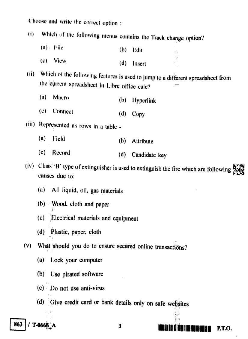 MP Board Class 10 IT and ITES Question Paper PDF - Download latest ...