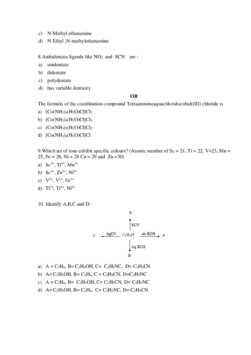 CBSE Class 12 Chemistry Sample Paper 2021 With Marking Scheme AglaSem CBSE Class 12 Chemistry Sample Paper 2021 With Marking Scheme AglaSem
