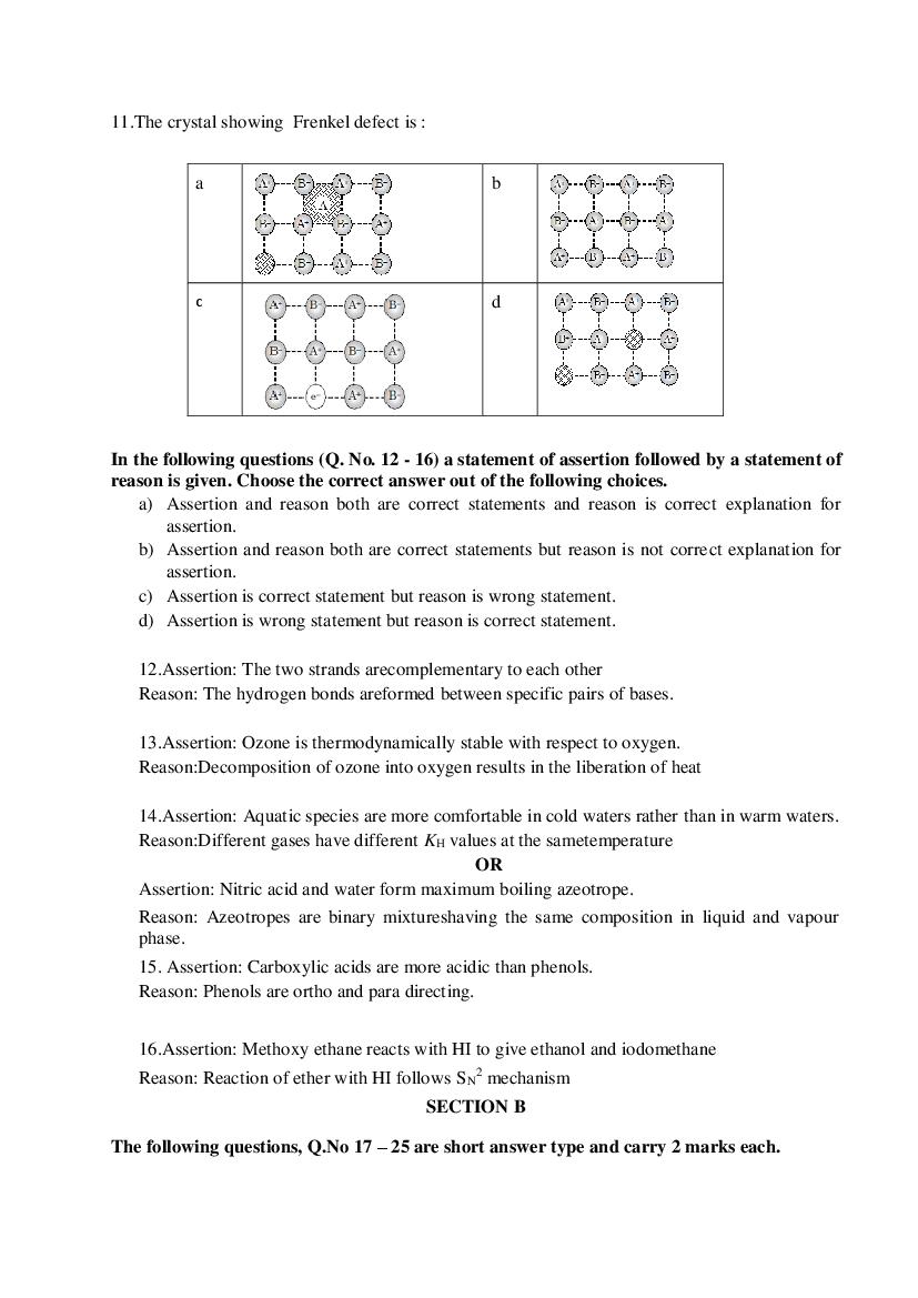 CBSE Class 12 Chemistry Sample Paper 2021 With Marking Scheme AglaSem CBSE Class 12 Chemistry Sample Paper 2021 With Marking Scheme AglaSem