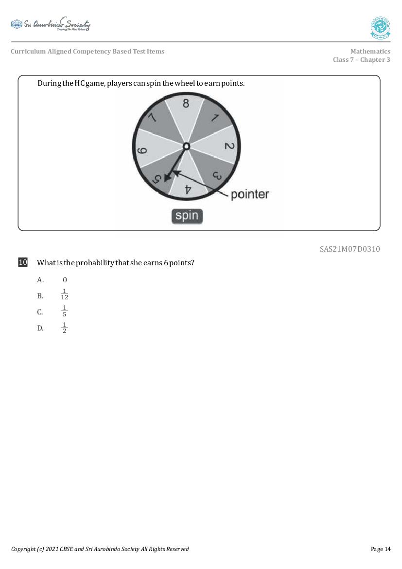Class 7 Maths Competency Based Questions 2025 - Download PDF - AglaSem