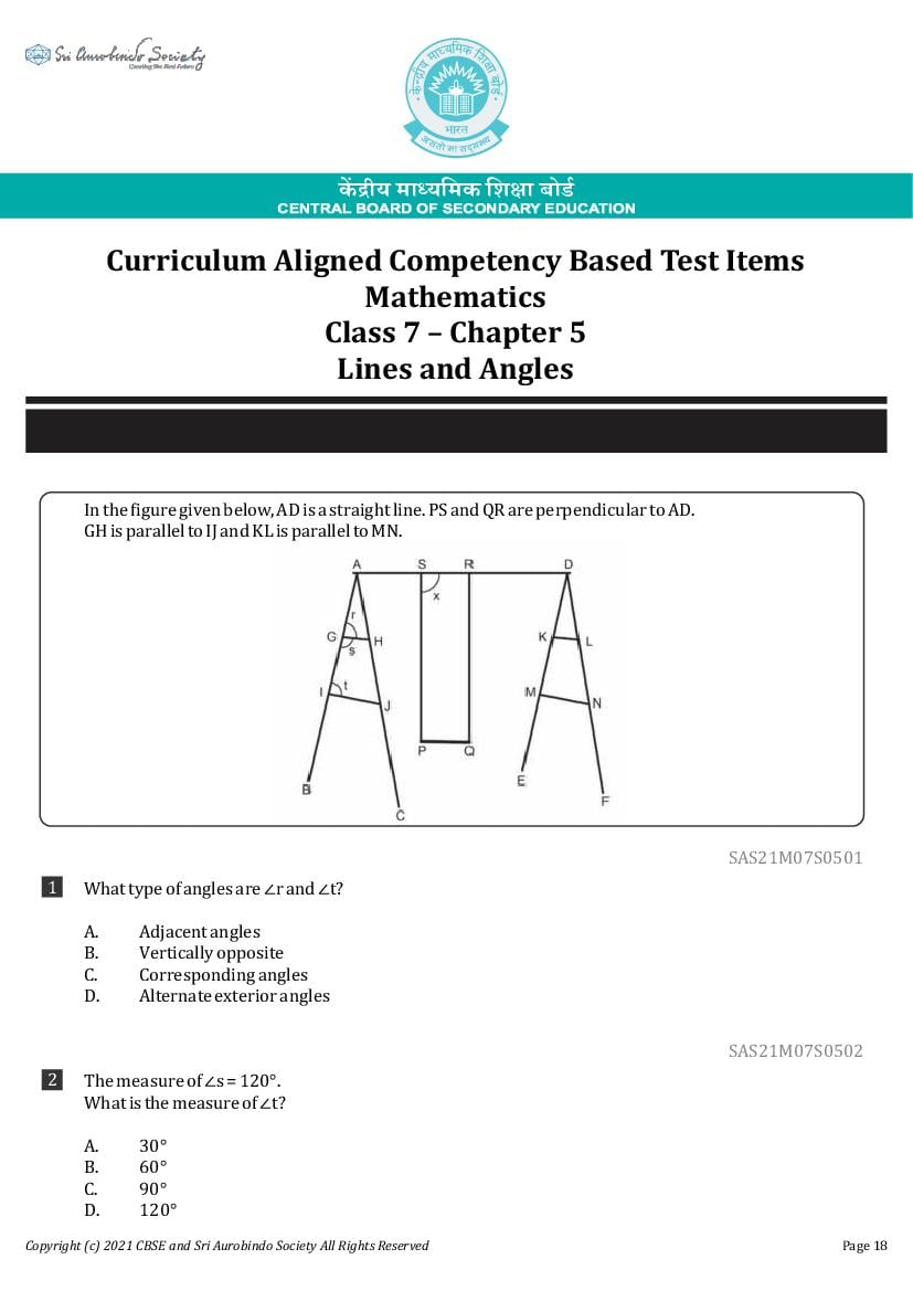 Class 7 Maths Competency Based Questions 2025 - Download PDF - AglaSem