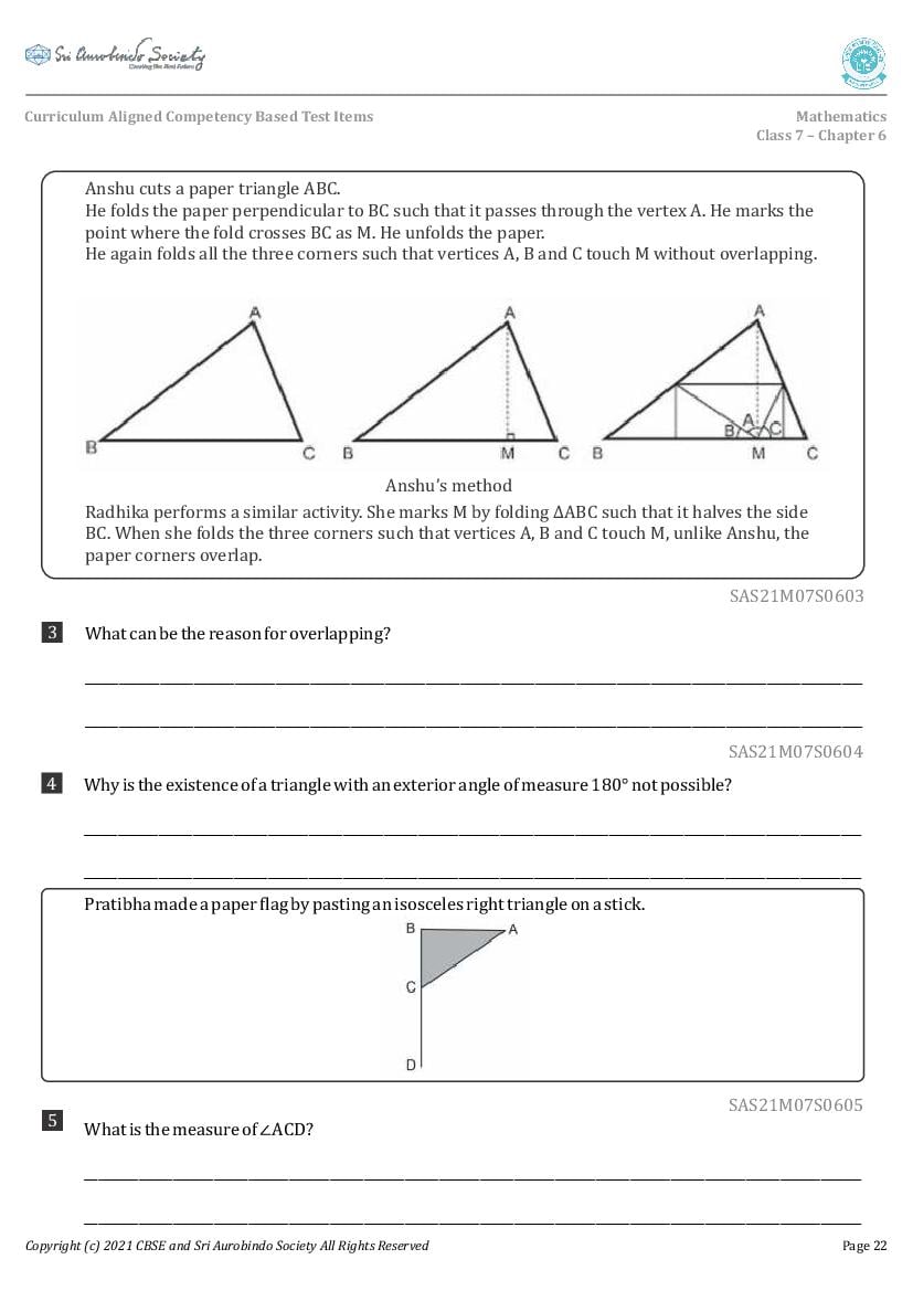 Class 7 Maths Competency Based Questions 2025 - Download PDF - AglaSem