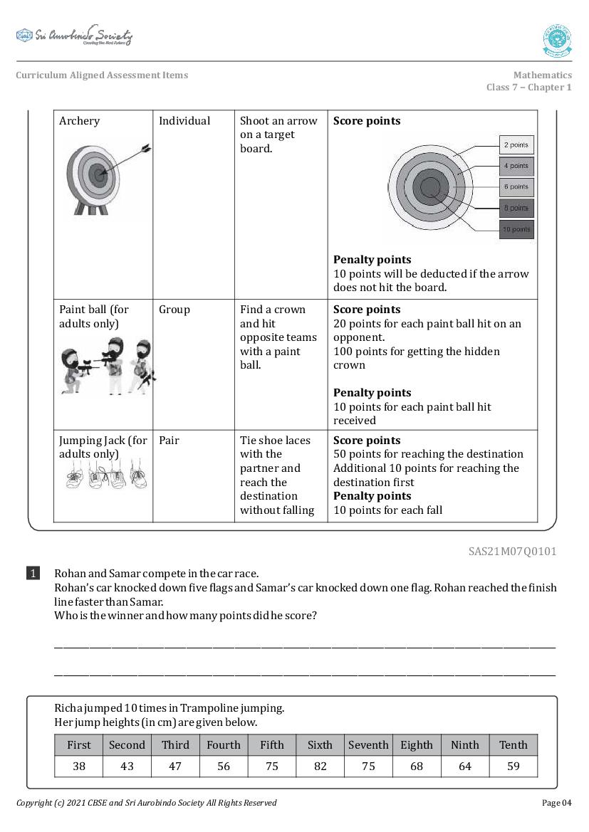 Class 7 Maths Competency Based Questions 2025 - Download PDF - AglaSem
