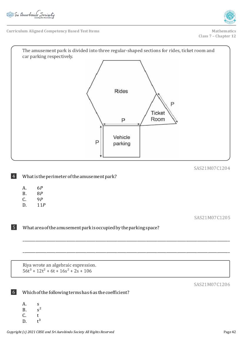 Class 7 Maths Competency Based Questions 2025 - Download PDF - AglaSem