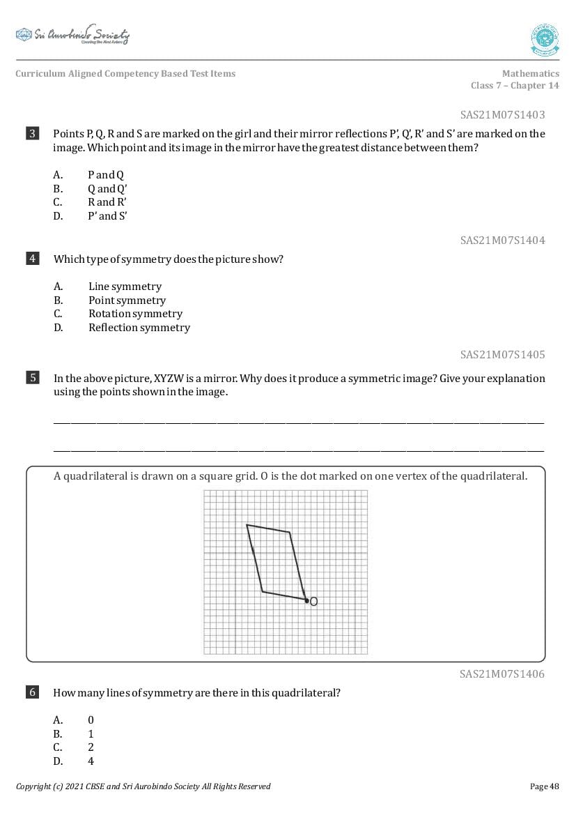 Class 7 Maths Competency Based Questions 2025 - Download PDF - AglaSem