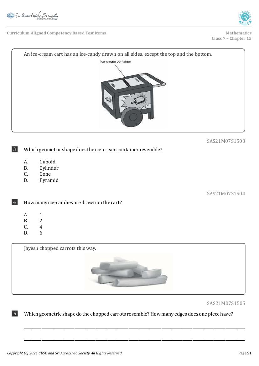 Class 7 Maths Competency Based Questions 2025 - Download PDF - AglaSem