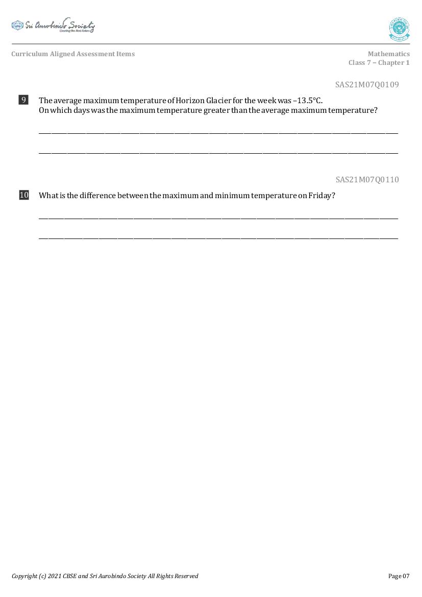 Class 7 Maths Competency Based Questions 2025 - Download PDF - AglaSem
