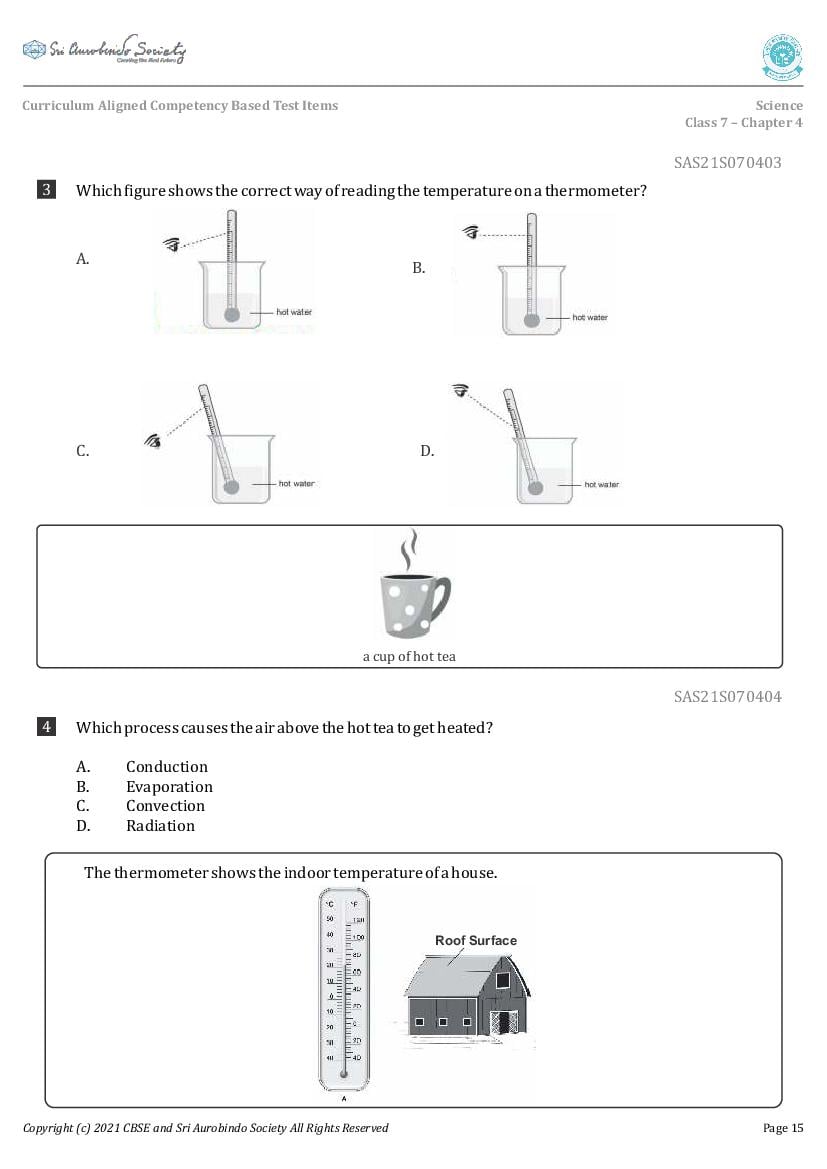 Class 7 Science Competency Based Questions 2025 - Download PDF - AglaSem