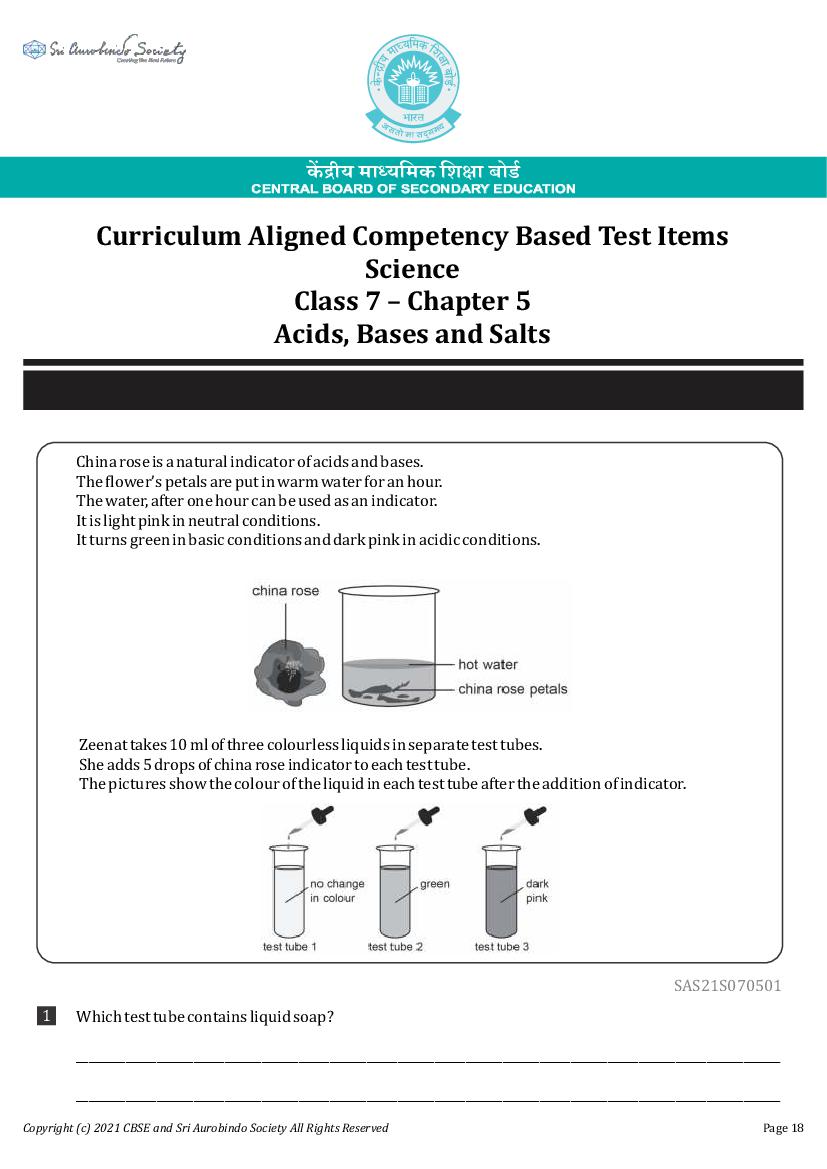 Class 7 Science Competency Based Questions 2025 - Download PDF - AglaSem