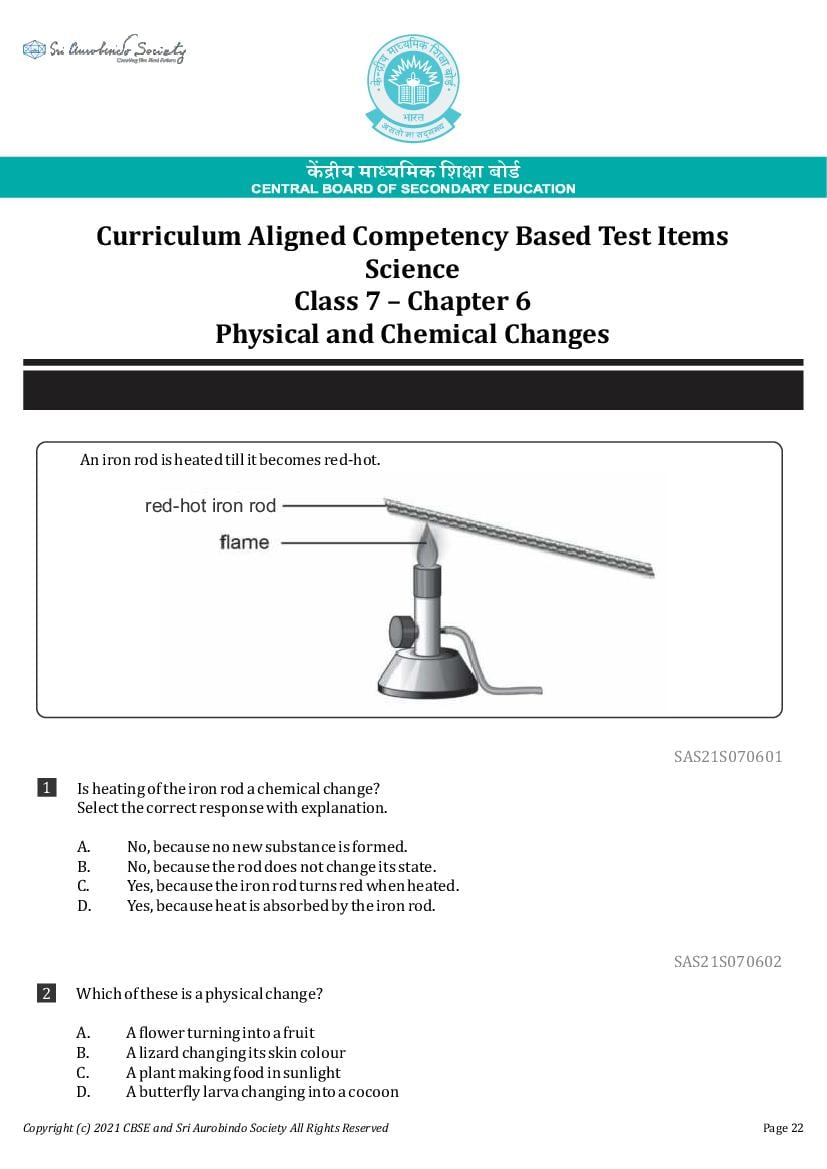 Class 7 Science Competency Based Questions 2025 - Download PDF - AglaSem