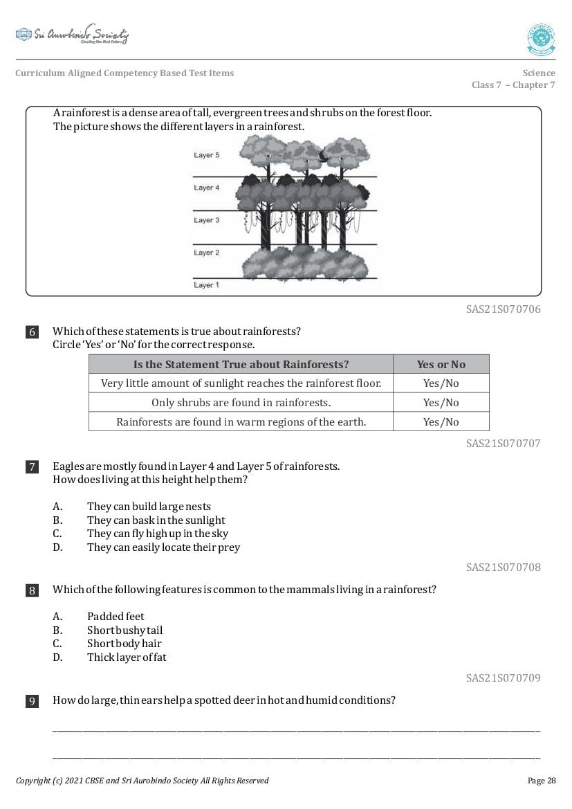 Class 7 Science Competency Based Questions 2025 - Download PDF - AglaSem