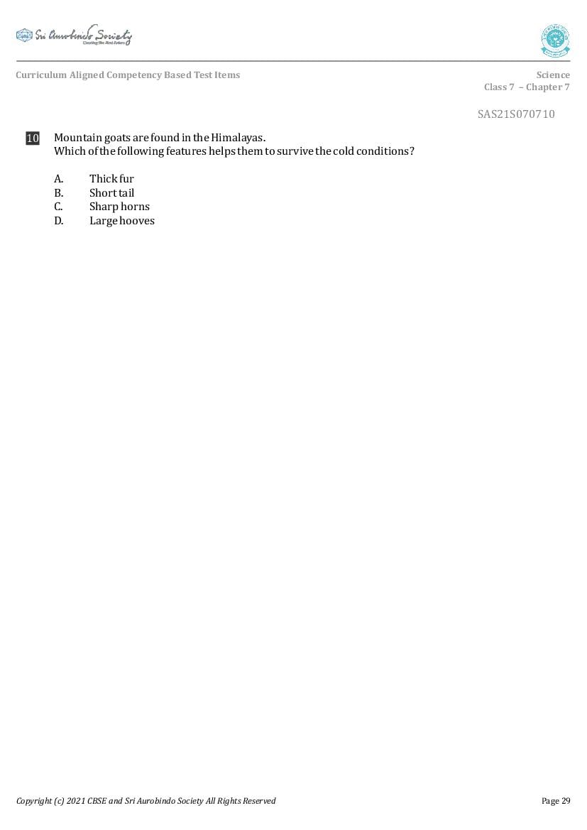 Class 7 Science Competency Based Questions 2025 - Download PDF - AglaSem