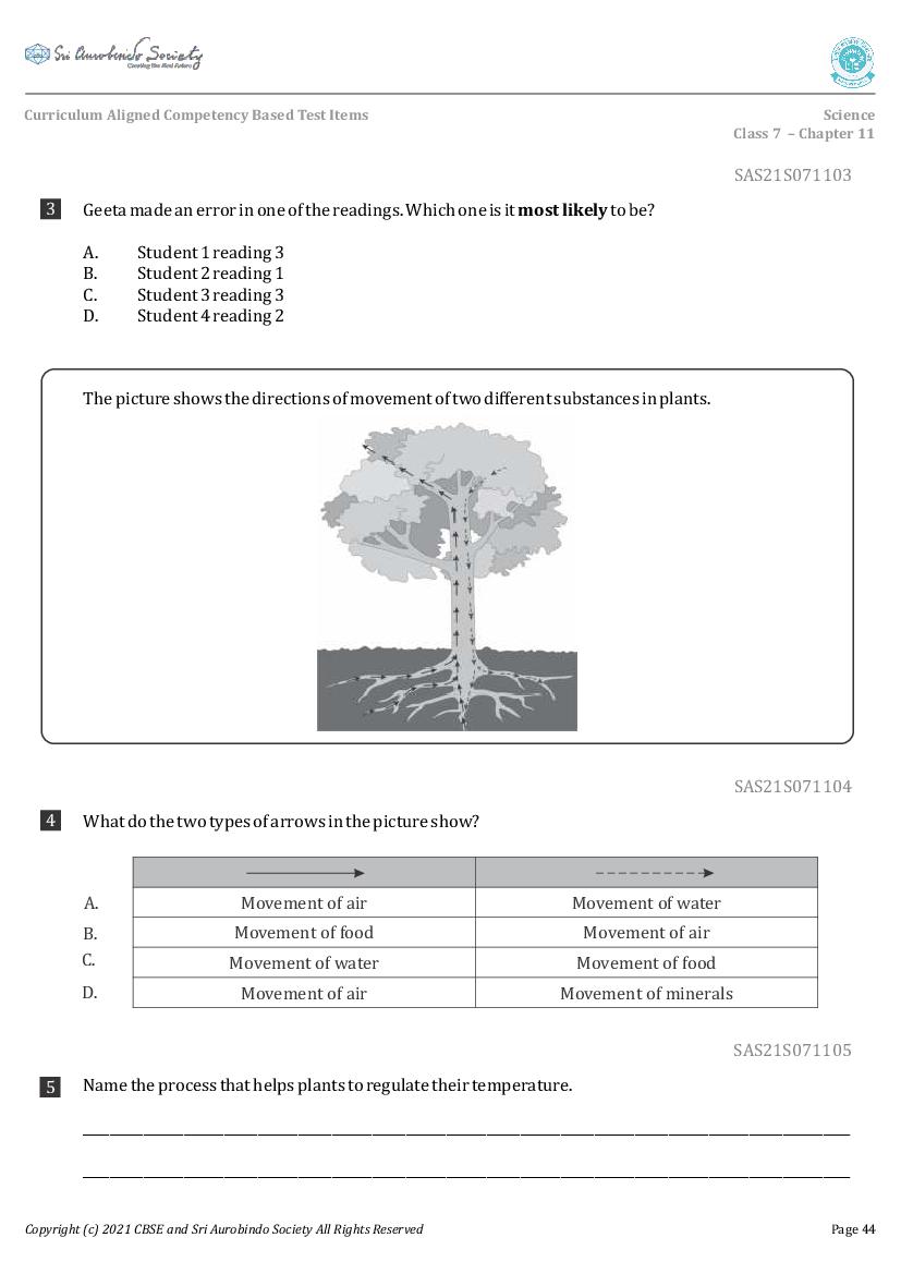Class 7 Science Competency Based Questions 2025 - Download PDF - AglaSem