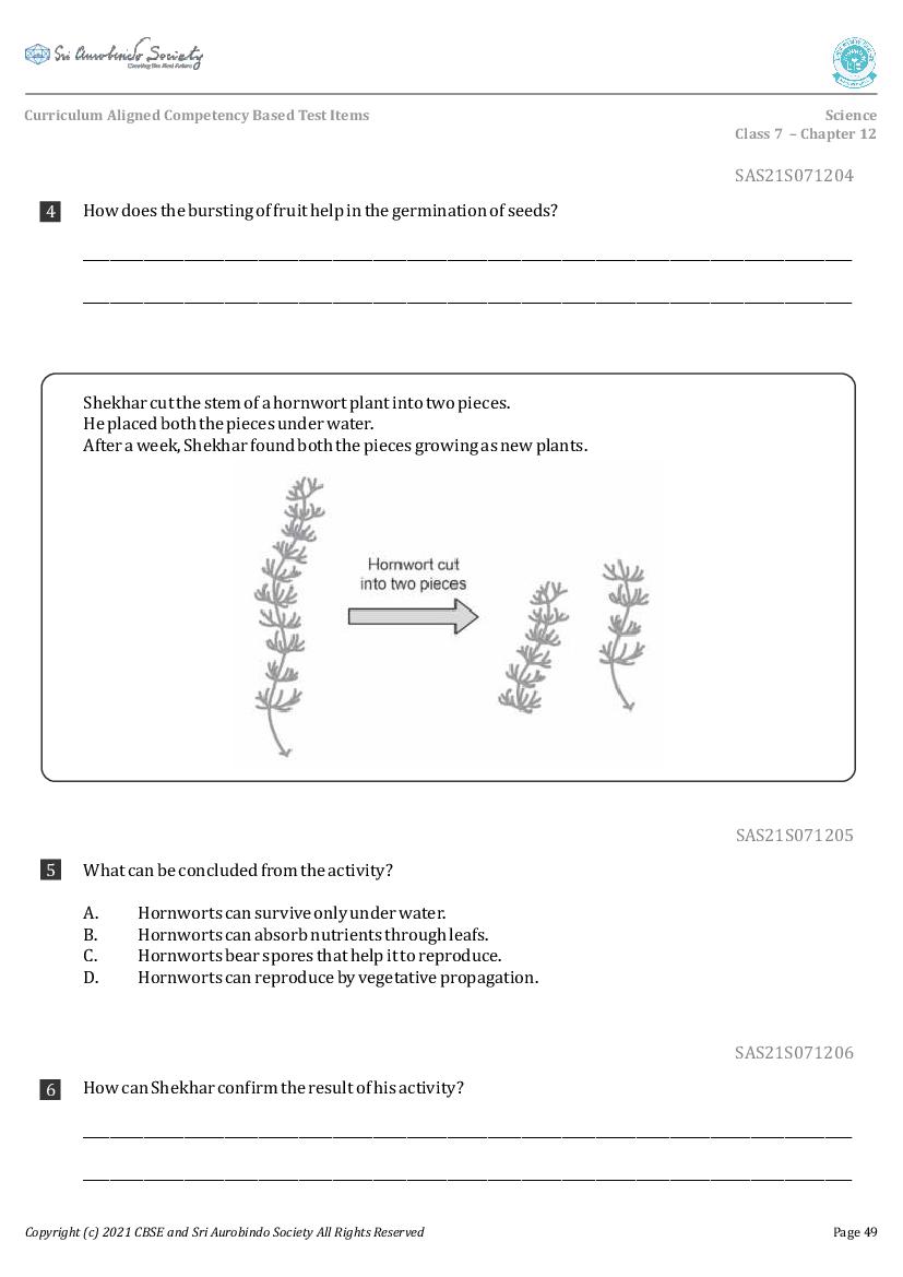 Class 7 Science Competency Based Questions 2025 - Download PDF - AglaSem