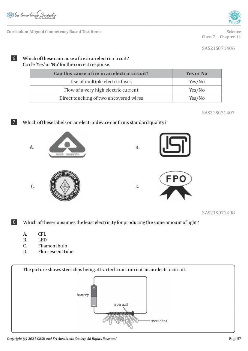 Class 7 Science Competency Based Questions 2025 - Download PDF - AglaSem