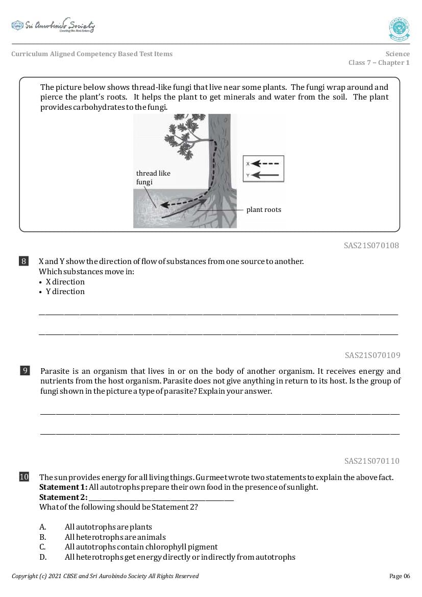 Class 7 Science Competency Based Questions 2025 - Download PDF - AglaSem