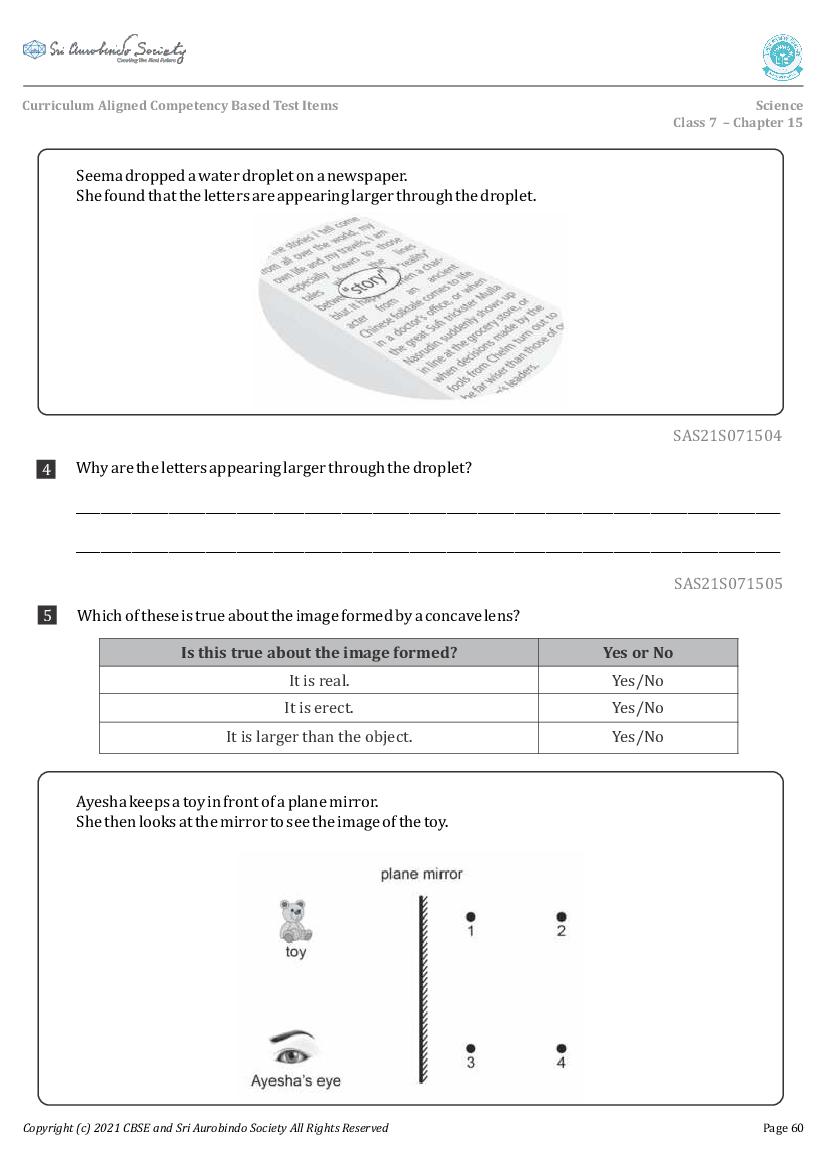 Class 7 Science Competency Based Questions 2025 - Download PDF - AglaSem