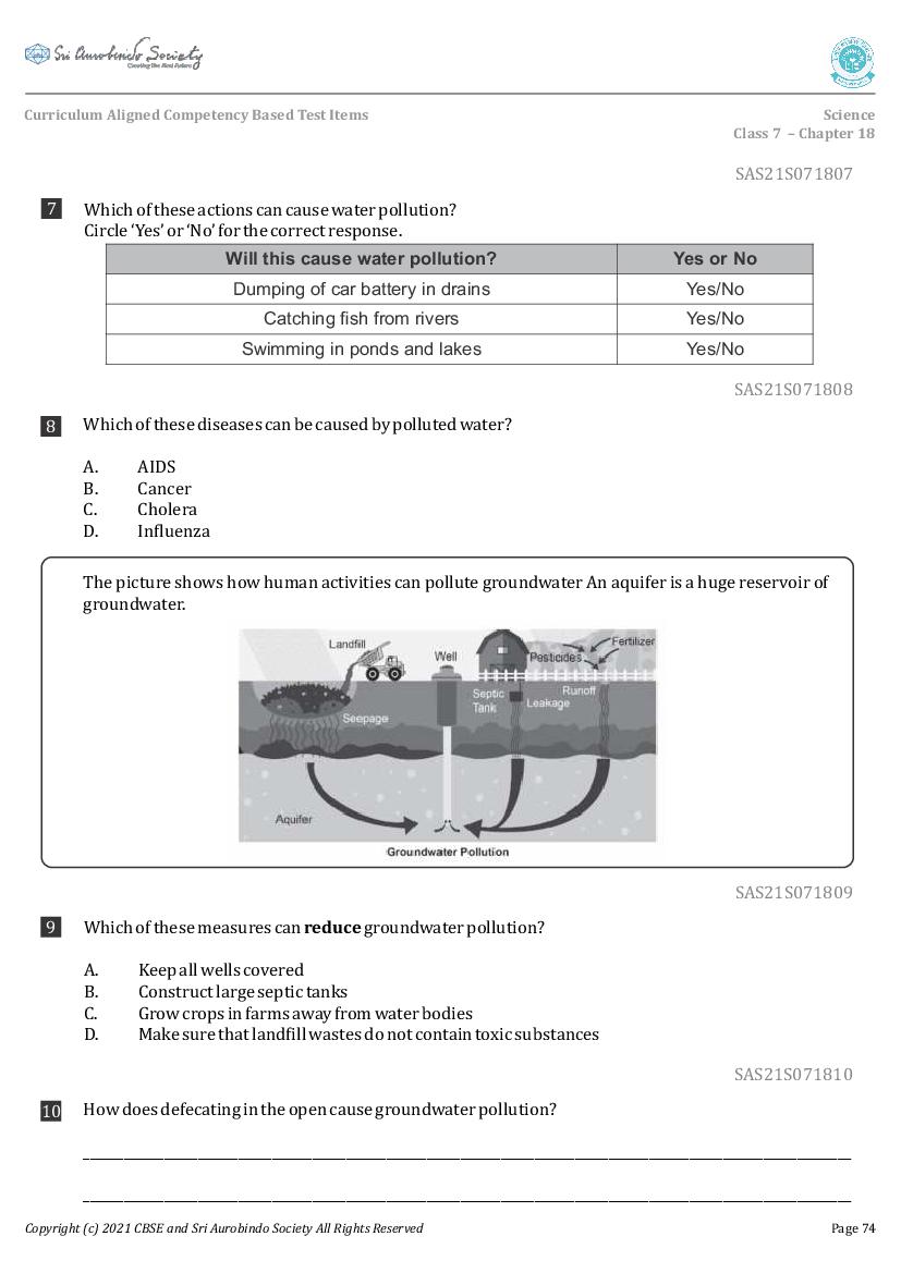 Class 7 Science Competency Based Questions 2025 - Download PDF - AglaSem