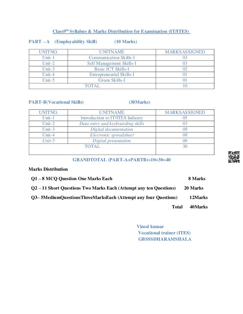 HP Board 9th ITES Model Paper 2025 (PDF) – Download Here
