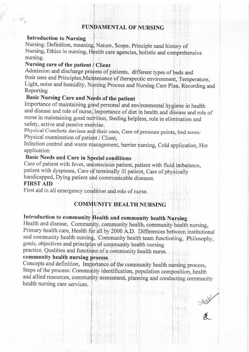 CG Post Basic B Sc Nursing Syllabus 2025 PDF Download Here