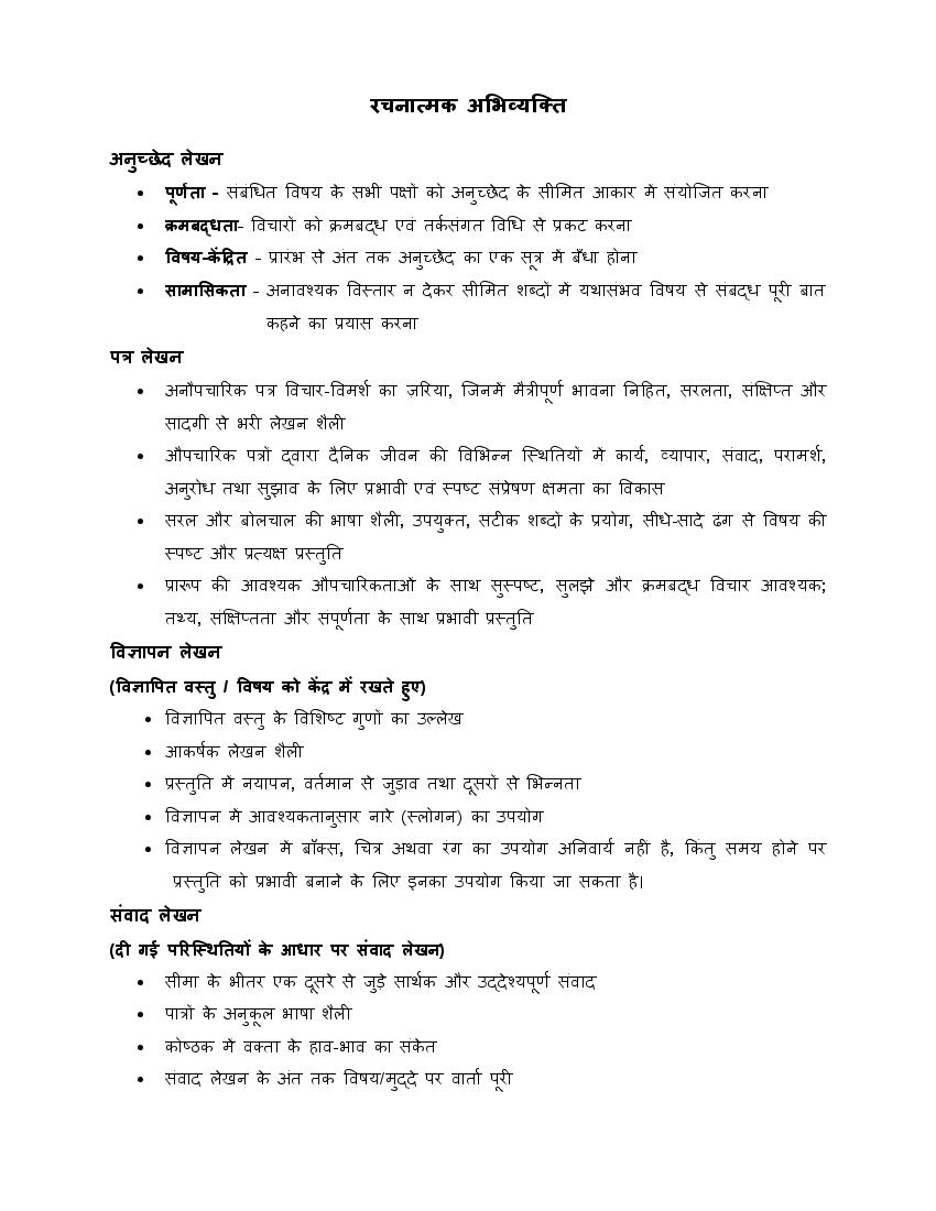 CBSE Class 10 Syllabus 2022 23 Hindi Term 1 Term 2