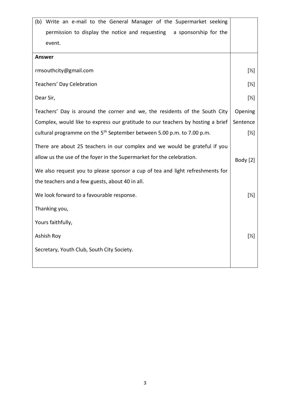 Icse Class 10 E Mail And Notice Writing Sample Paper 2020 2021 Gambaran