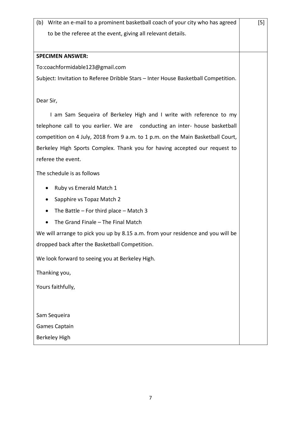 ICSE E mail And Notice Writing Specimen Paper 2023 PDF CISCE Class