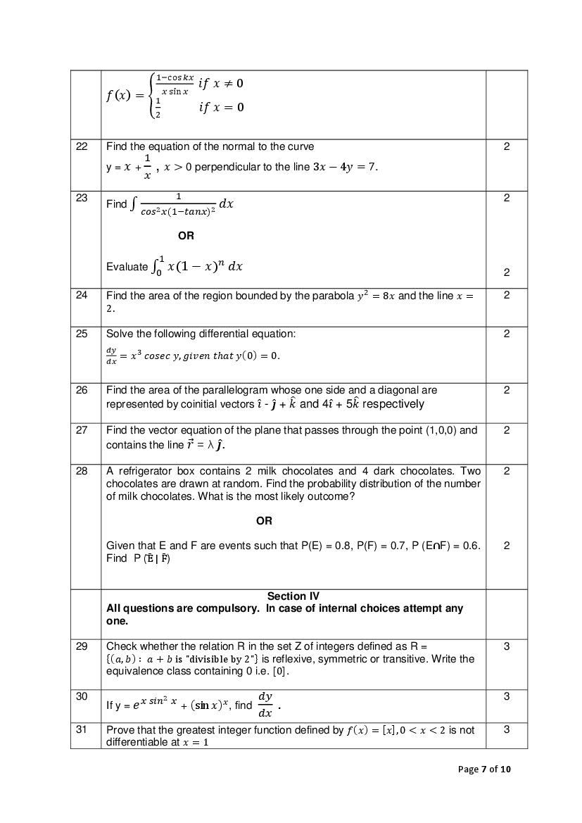CBSE Class 12 Mathematics Sample Paper 2021 with Marking Scheme ... CBSE Class 12 Mathematics Sample Paper 2021 with Marking Scheme ...
