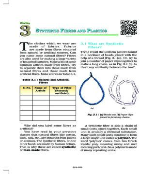 NCERT Book Class 8 Science Chapter 3 Synthetic Fibres and Plastics