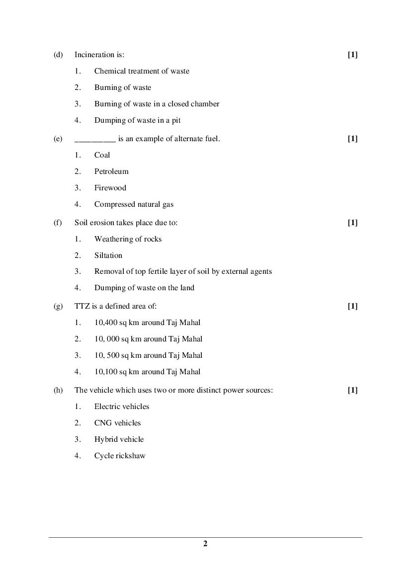 ICSE Class 10 Environmental Applications Sample Paper 2022