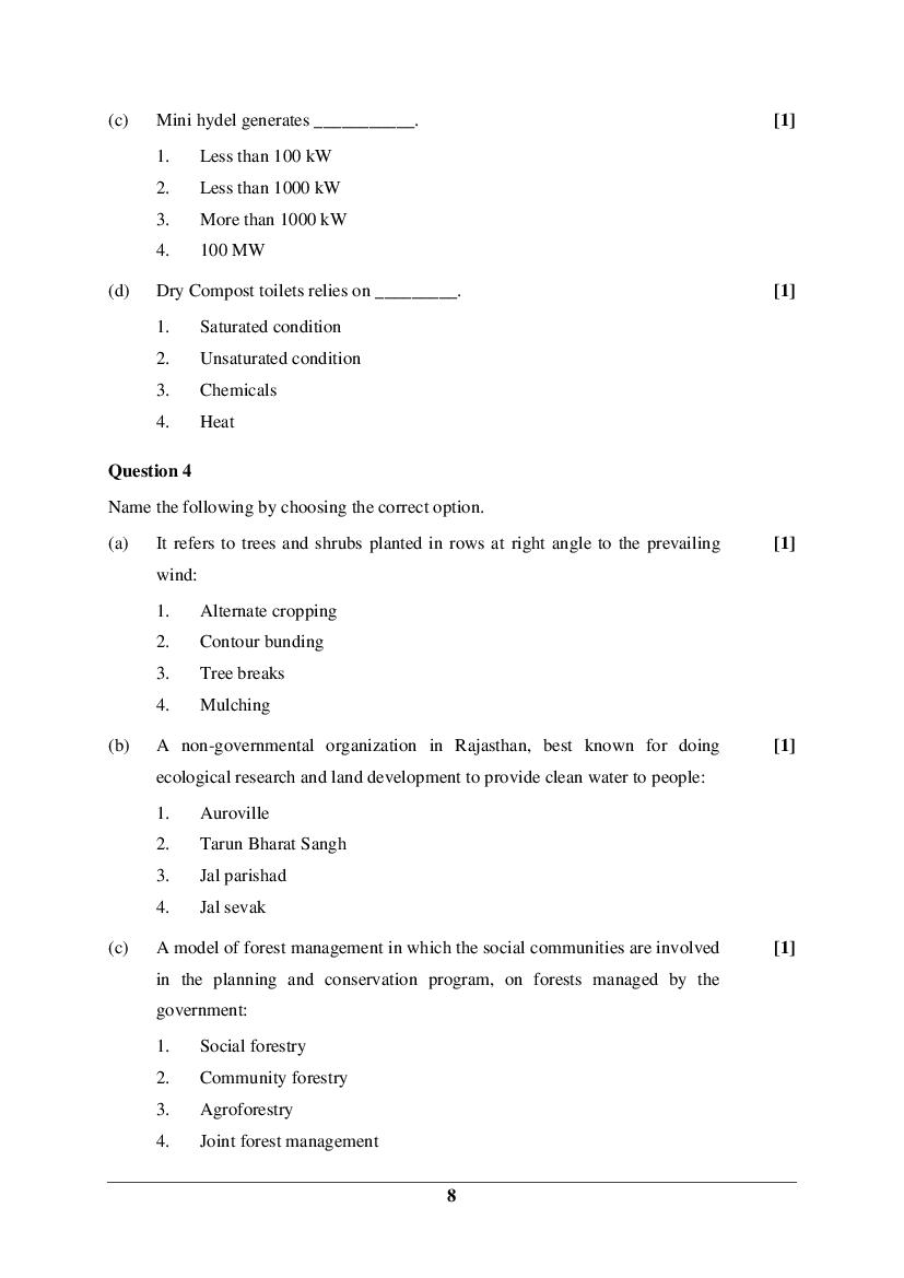 ICSE Class 10 Environmental Applications Sample Paper 2022