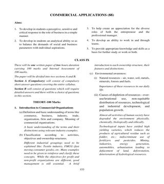 ICSE Class 10 Commercial Applications Syllabus 2020