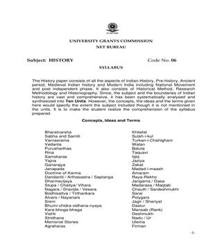 UGC NET Syllabus for History 2020