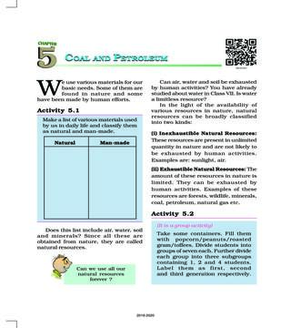 NCERT Book Class 8 Science Chapter 5 Coal and Petroleum
