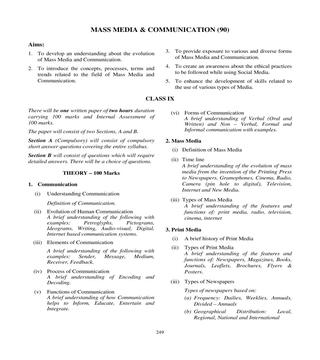 ICSE Class 10 Mass Media and Communications Syllabus 2020