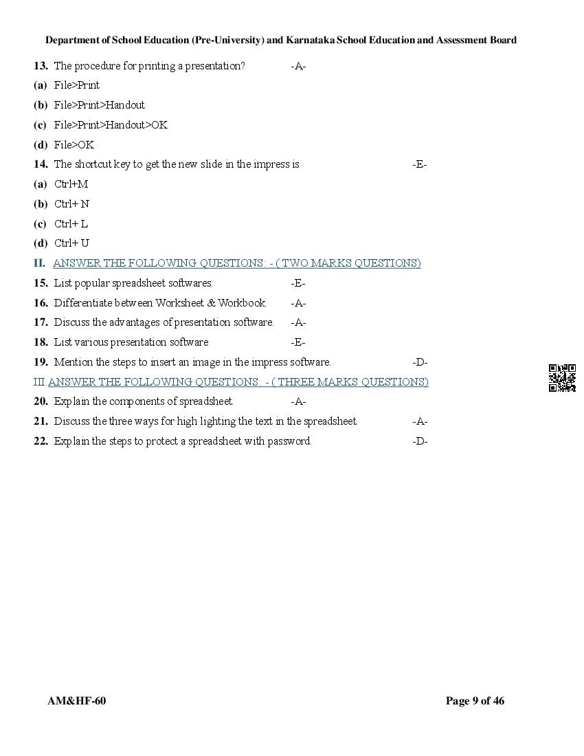 Karnataka II PUC Question Bank for Apparel Made Ups and Home Furnishing ...