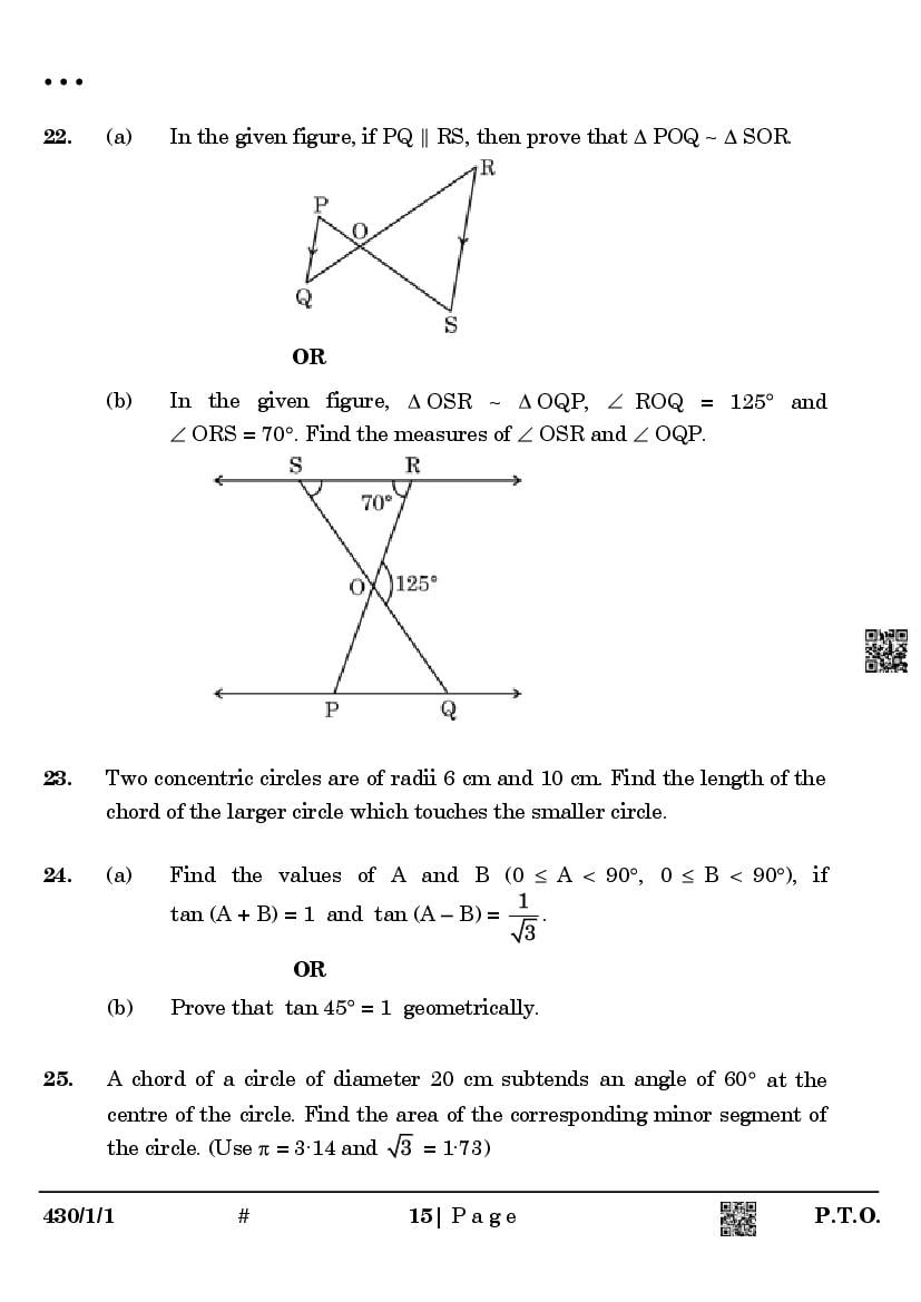 Class 10 Maths Basic Question Paper 2025 (PDF) - Download 10th Std ...