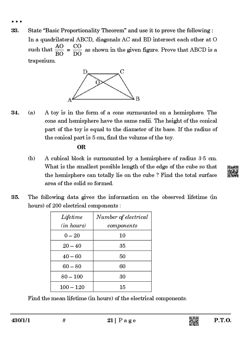 Class 10 Maths Basic Question Paper 2025 (PDF) - Download 10th Std ...
