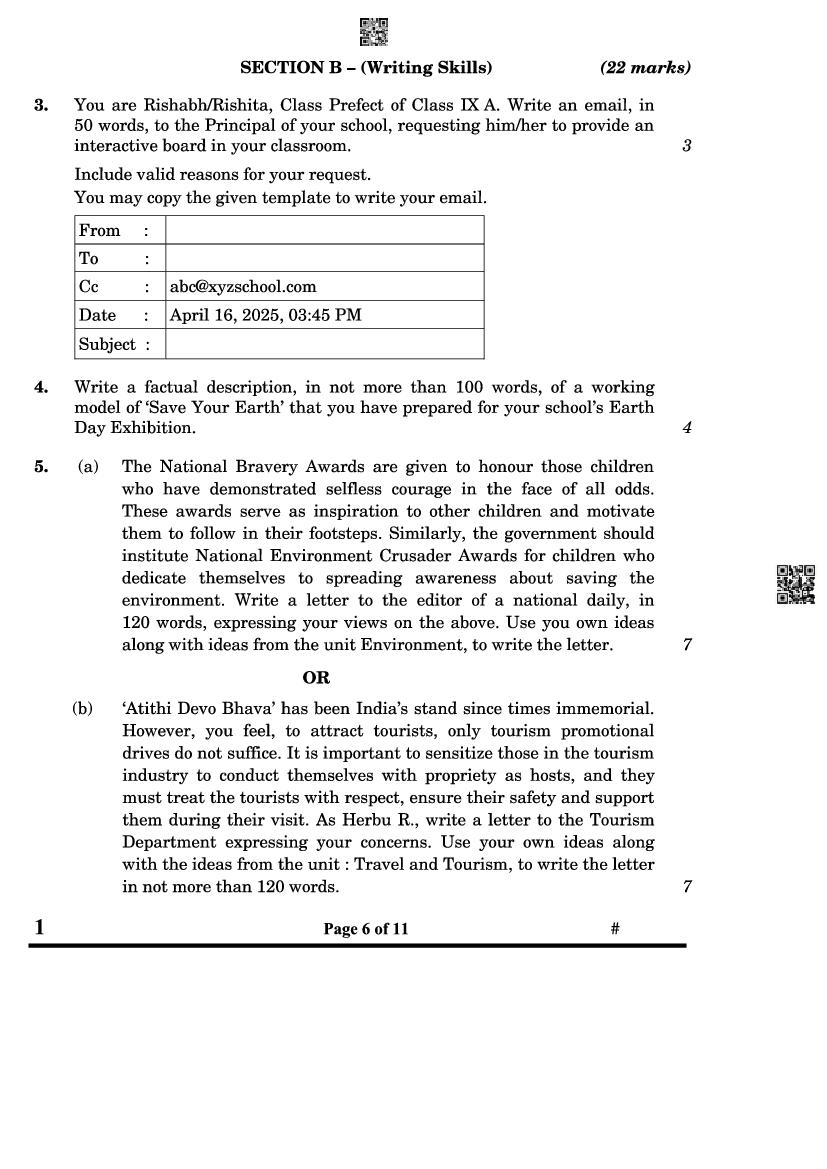 Class 10 English Question Paper 2025 (PDF) - Download 10th Std Annual ...