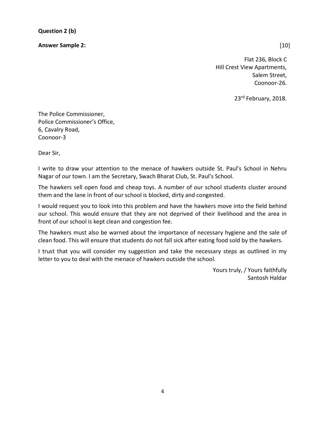 ICSE Letter Writing Specimen Paper 2024 PDF CISCE Class 10 Sample Paper