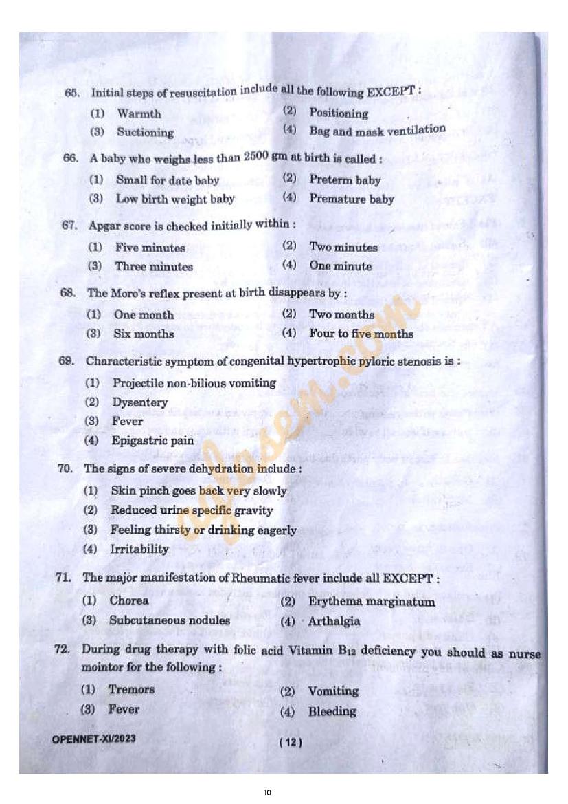 IGNOU Post Basic B Sc Nursing 2023 Question Paper PDF Download Here
