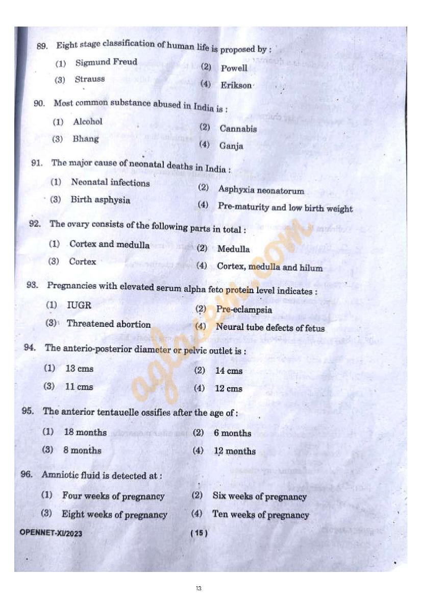 IGNOU Post Basic B Sc Nursing 2023 Question Paper PDF Download Here