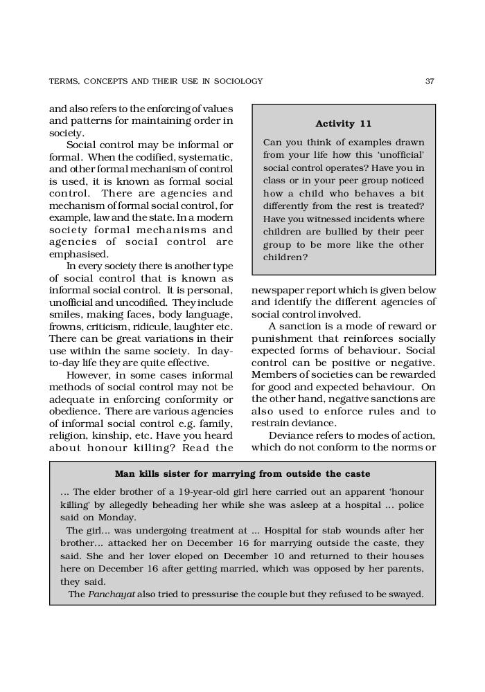 NCERT Book Class 11 Sociology Chapter 2 Terms Concepts And Their Use
