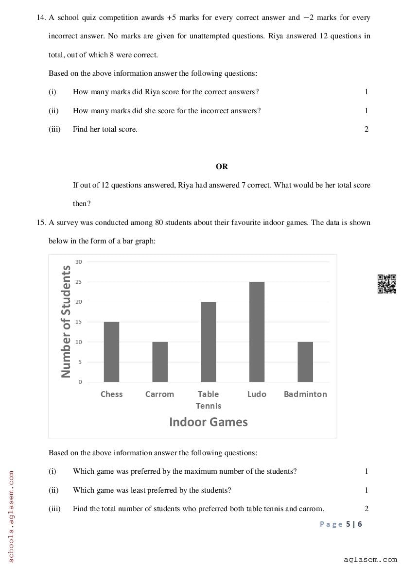 Class 7 Maths Mid Term Sample Paper 2025 PDF | Download PT1 / Term 1 Practice Paper - AglaSem