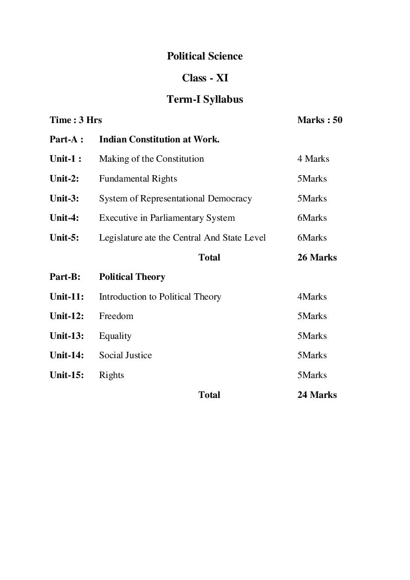 HP Board Class 11 Syllabus 2023 Political Science HP Board Class 11 Syllabus 2023 Political Science