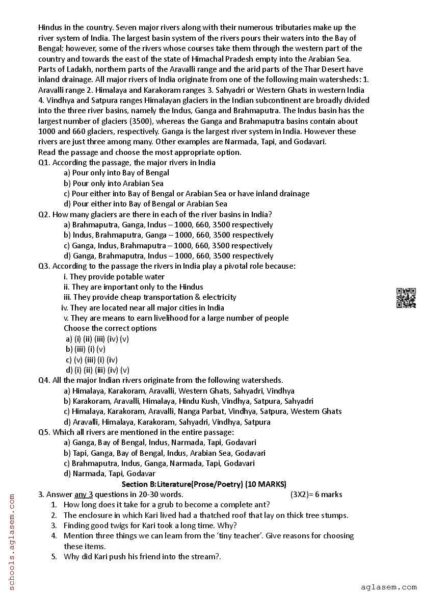 Class 7 PT 1 Question Paper English 2024-25 | Download Periodic Test 1 ...