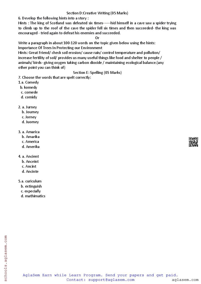 Class 7 PT 1 Question Paper English 2024-25 | Download Periodic Test 1 ...